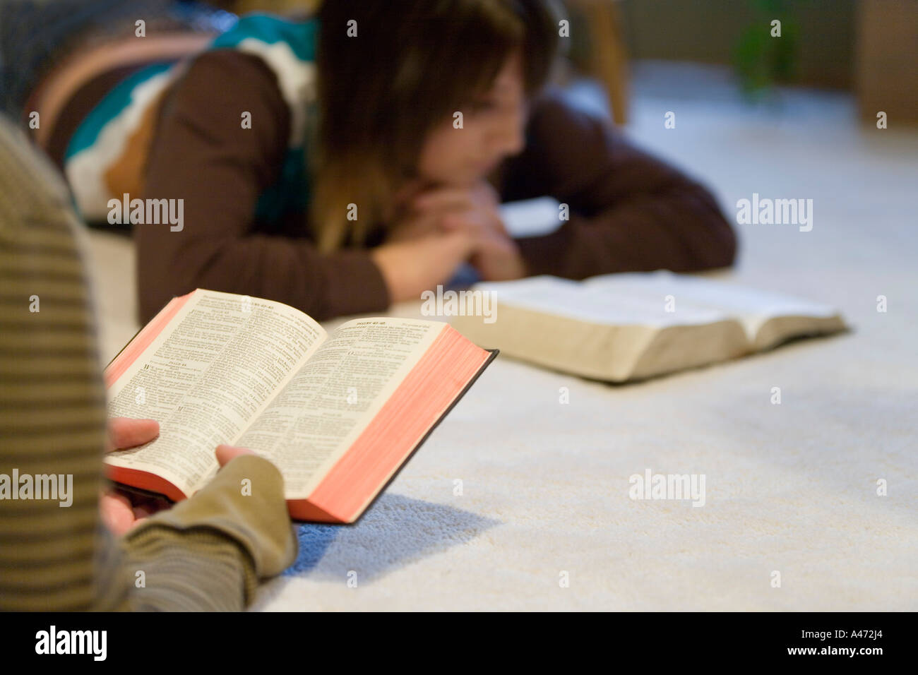 Reading the Bible Stock Photo - Alamy