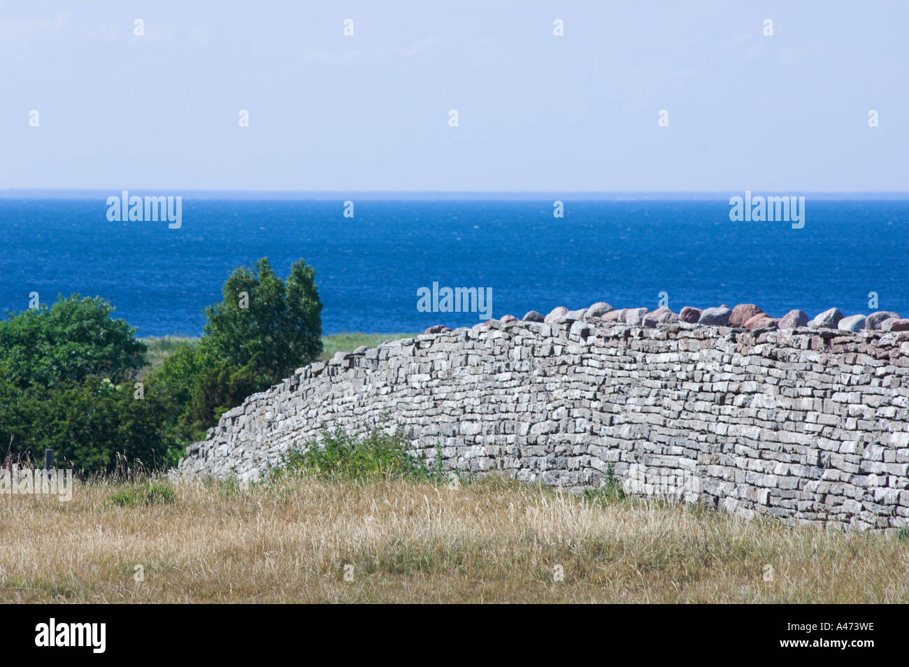Stone wall. Öland, Sweden Stock Photo - Alamy