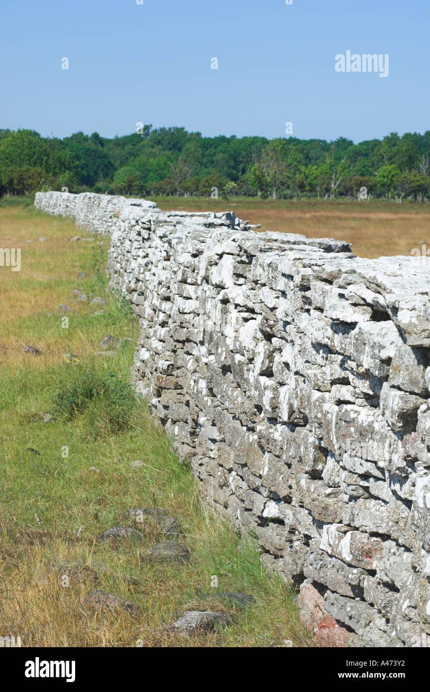 Stone wall. Öland, Sweden Stock Photo - Alamy