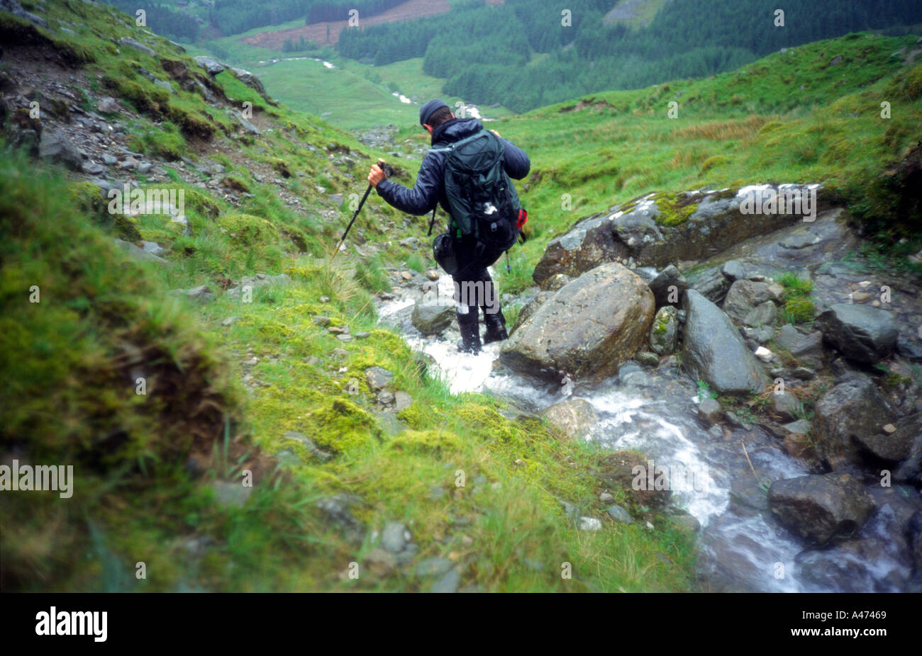 Following a water course down Stock Photo - Alamy