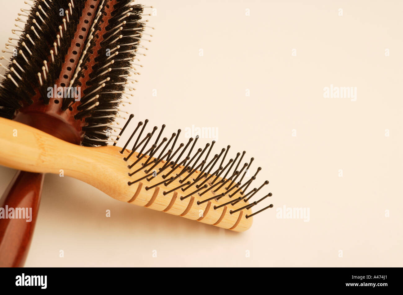 Closeup of hair brushes Stock Photo - Alamy