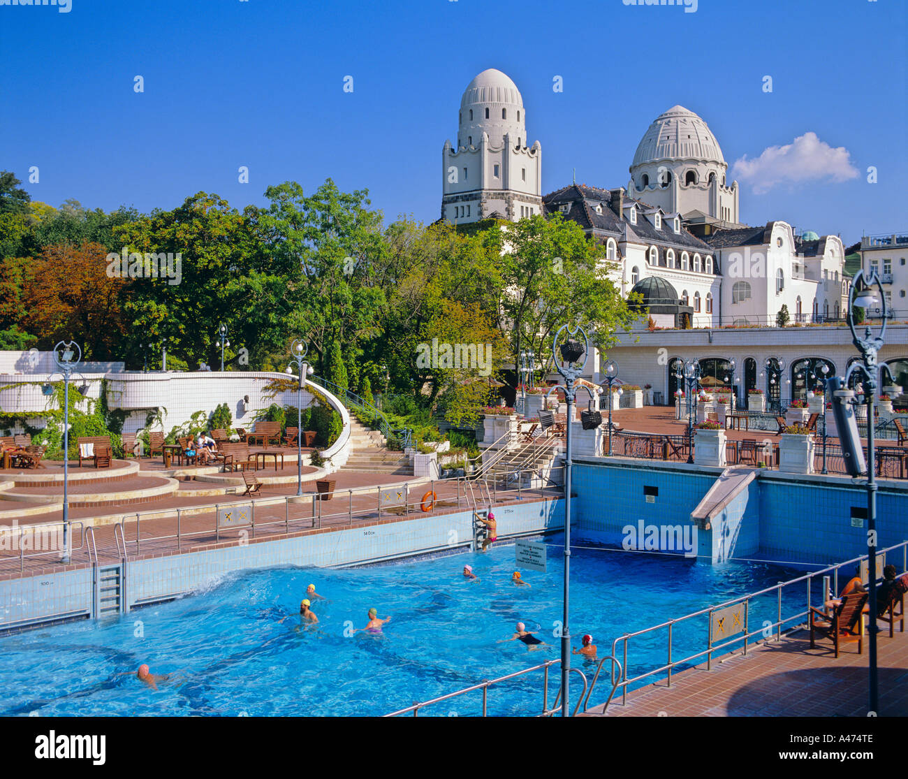 Outdoor swimming pool of Hotel Gellert Budapest Hungary Stock Photo - Alamy