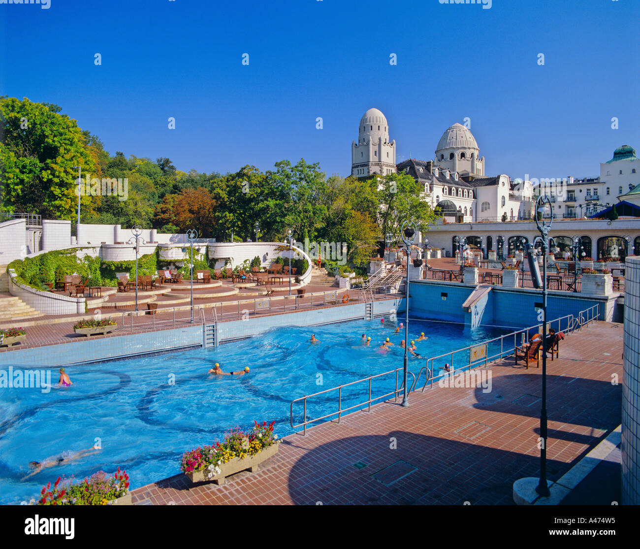 Outdoor swimming pool of Hotel Gellert Budapest Hungary Stock Photo - Alamy
