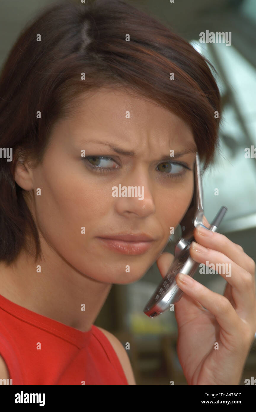 Female with mobile phone hi-res stock photography and images - Alamy