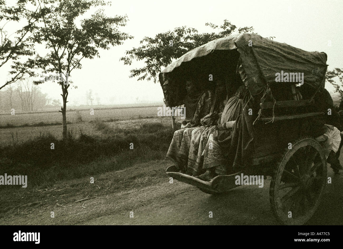 Indian villagers use horse cart as means of local transport Stock Photo ...