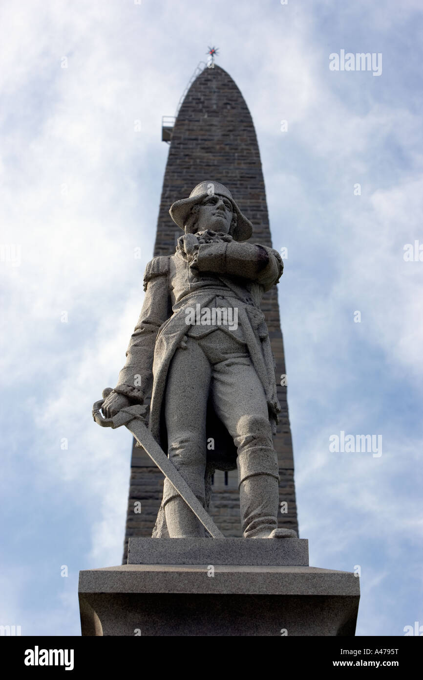 Bennington Battle Monument and Statue of General Seth Warner Stock ...