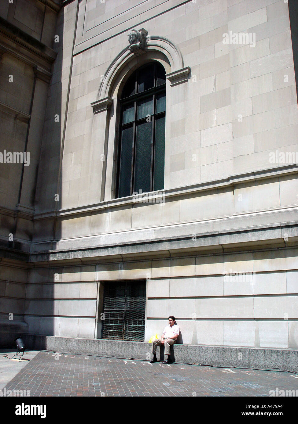Man resting outside the Metropolitan Museum New York City Stock Photo ...