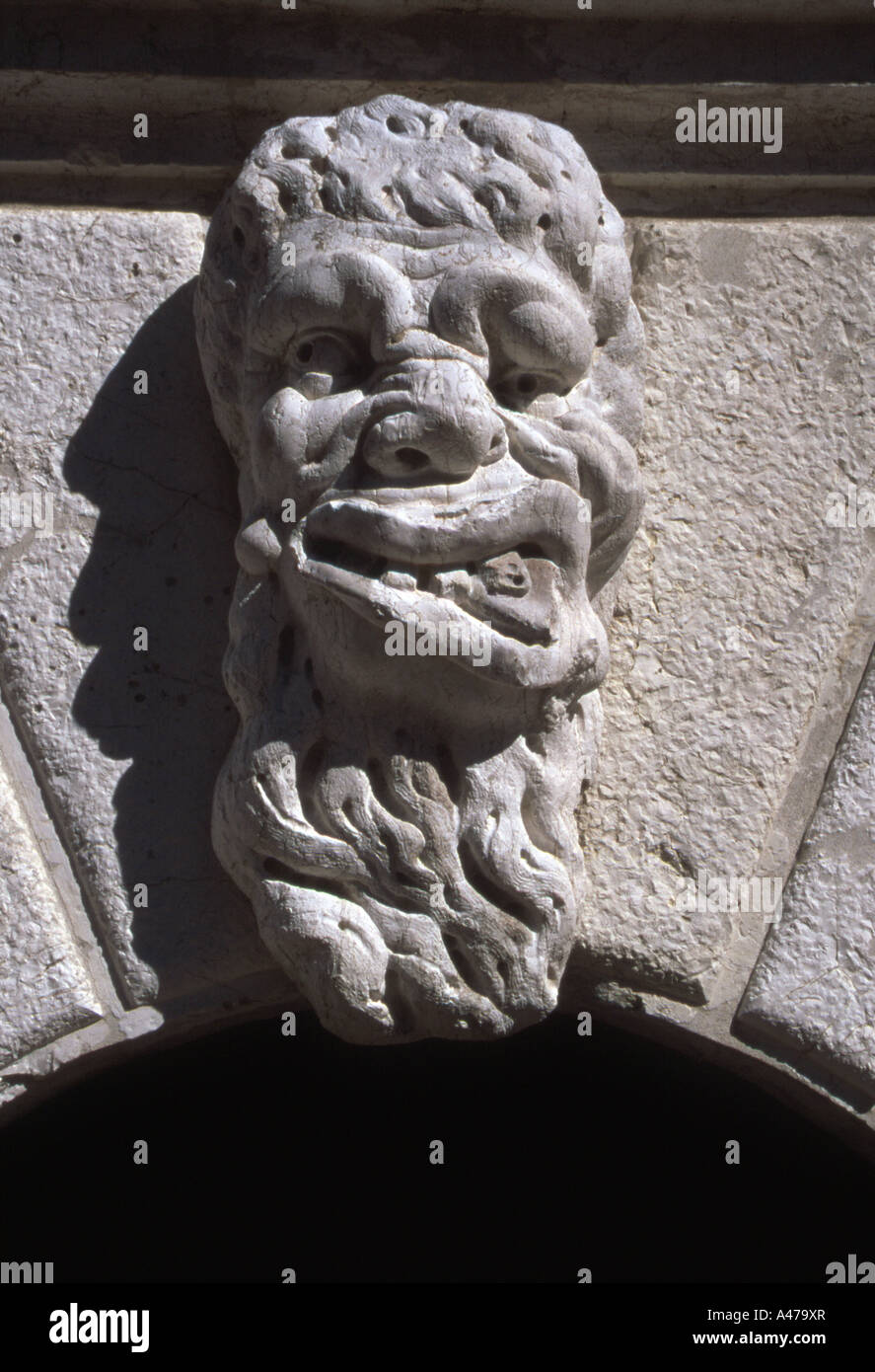 Santa Maria Formosa, carving of head, Venice Stock Photo - Alamy