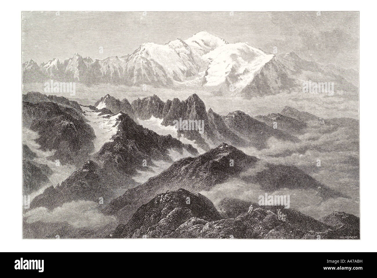 France French Alp alpine mountain Mont blanc glacier glacial snow ...