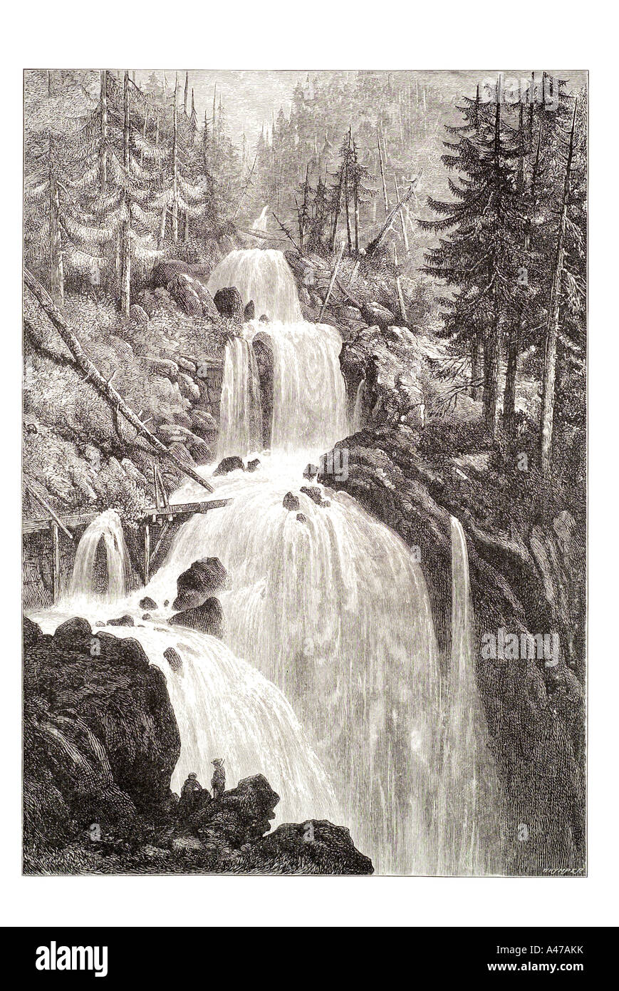 Triberg waterfall cascade Germany German black forest valley mountain ...