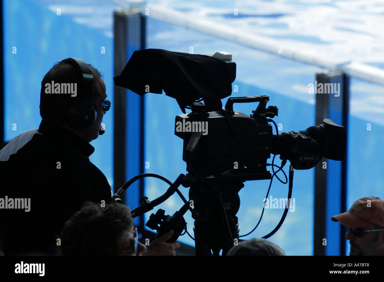Video Camera Man at Sea World Orlando USA Stock Photo - Alamy