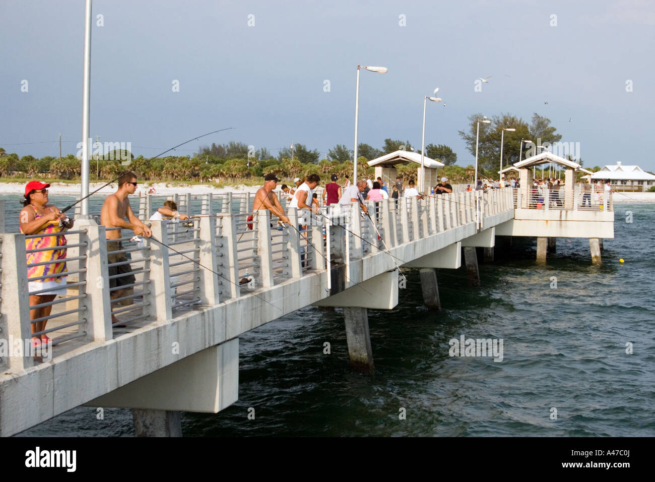 Fort Ft DeSoto Park in Pinellas County Florida Fishing Pier on Tampa ...
