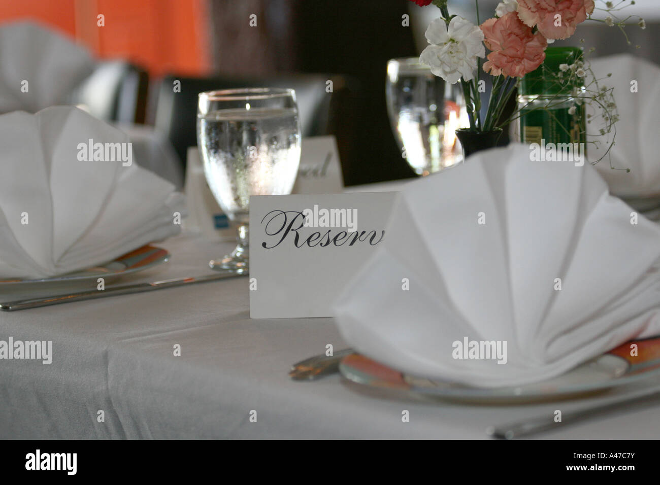 Reserved Table Settings for a Formal Party or Wedding Stock Photo - Alamy