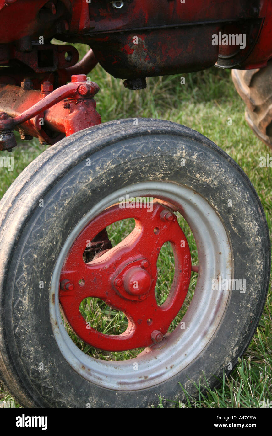 Front Wheel of an Antique Farm Tractor Stock Photo - Alamy