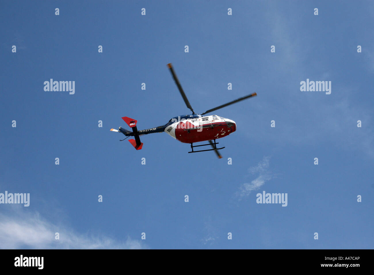 Aeromed Life Flight Helicopter Immediately After Lift Off with a ...
