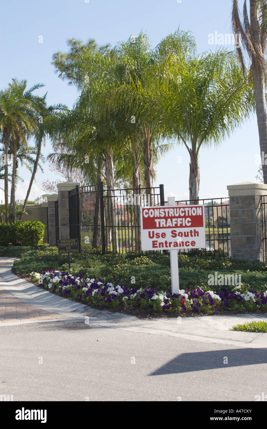 Construction Traffic Only Use Other Entrance Wooden Sign Stock Photo ...