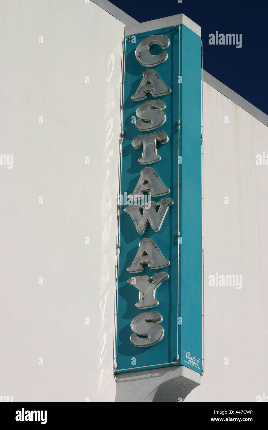 Retro Wall Sign for Castaways Hotel Stock Photo - Alamy