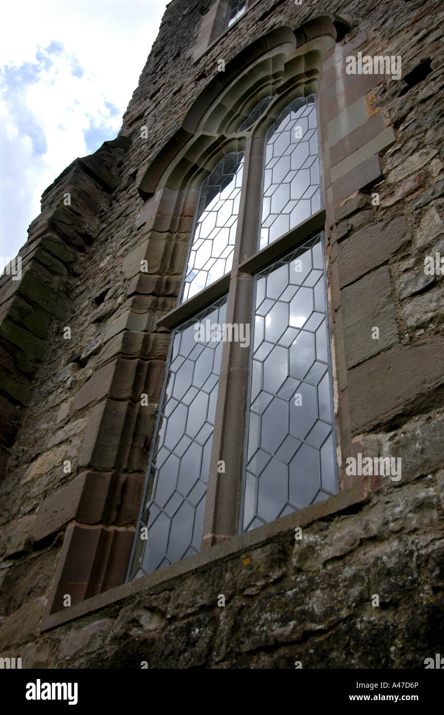 Window restored repaired reflection pane leaded glass mullion hi-res ...