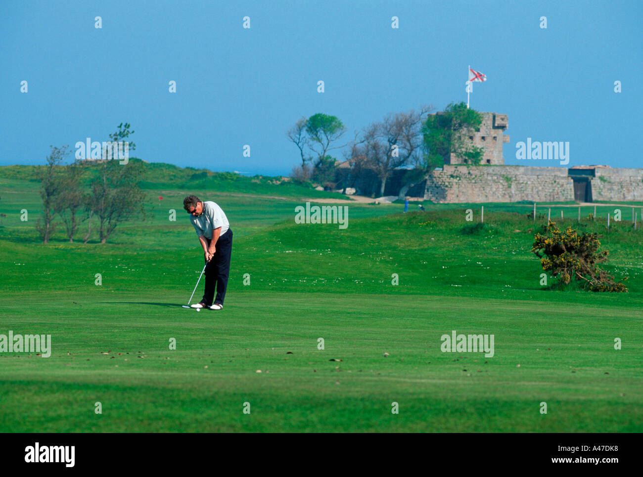Golfer on golf course Stock Photo - Alamy