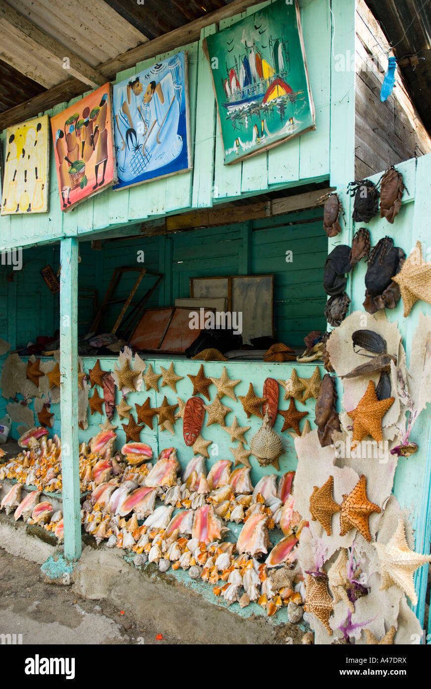 Arts and Crafts Stand, Boca Chica, Dominican Republic, 7/06 Stock Photo ...