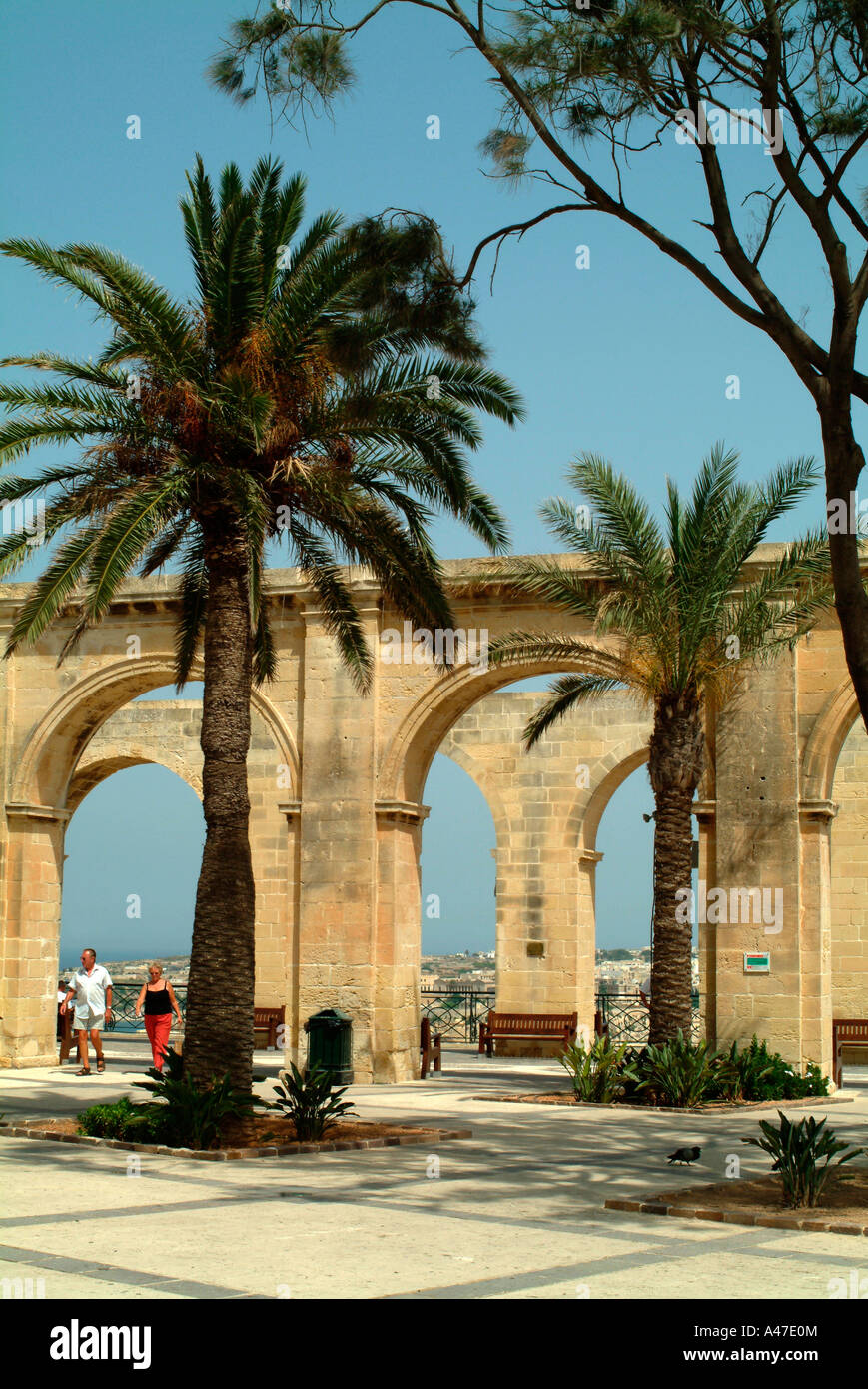 Malta Valletta Gardens in walls Stock Photo - Alamy