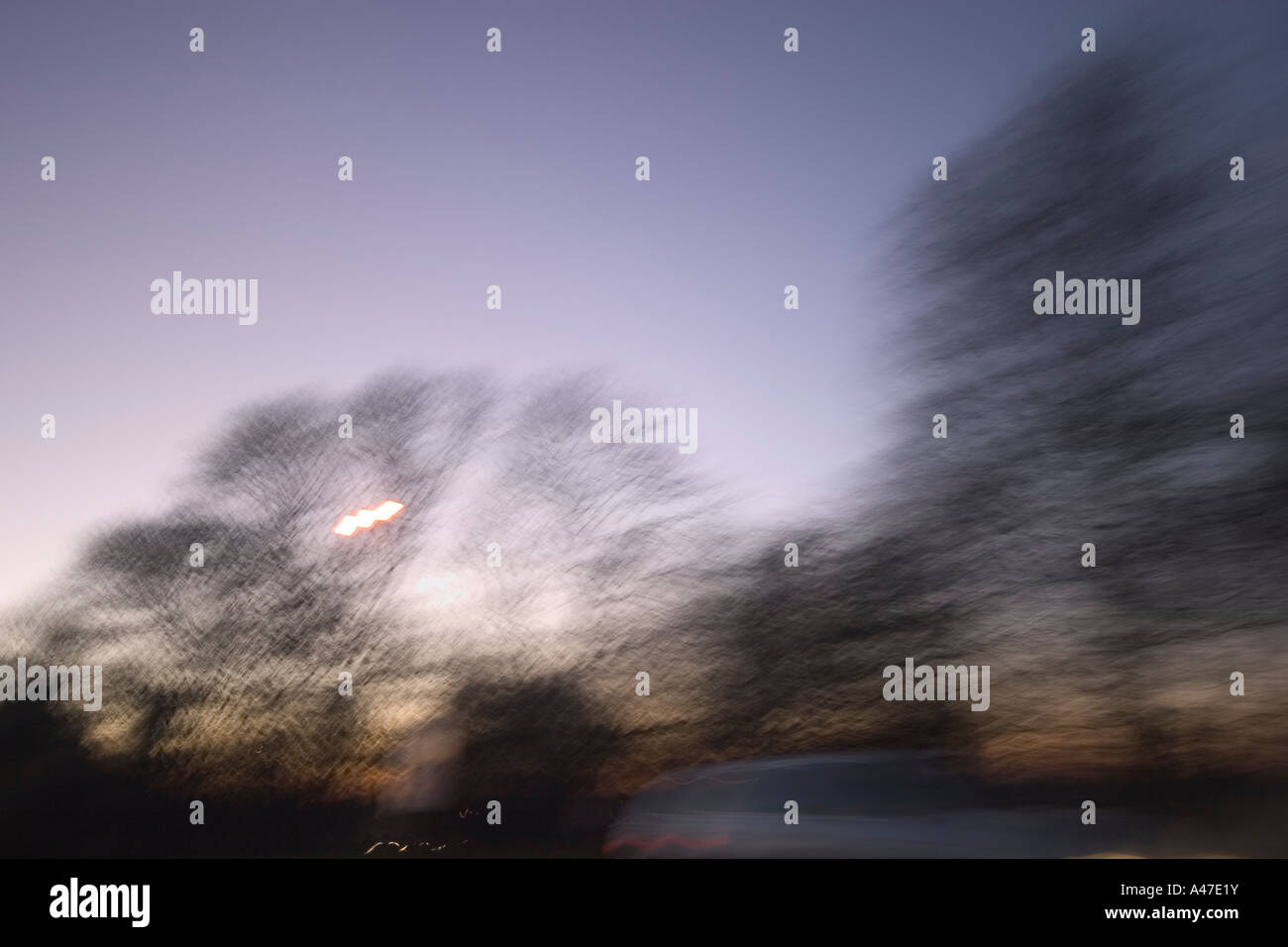 sunset from moving car Stock Photo - Alamy