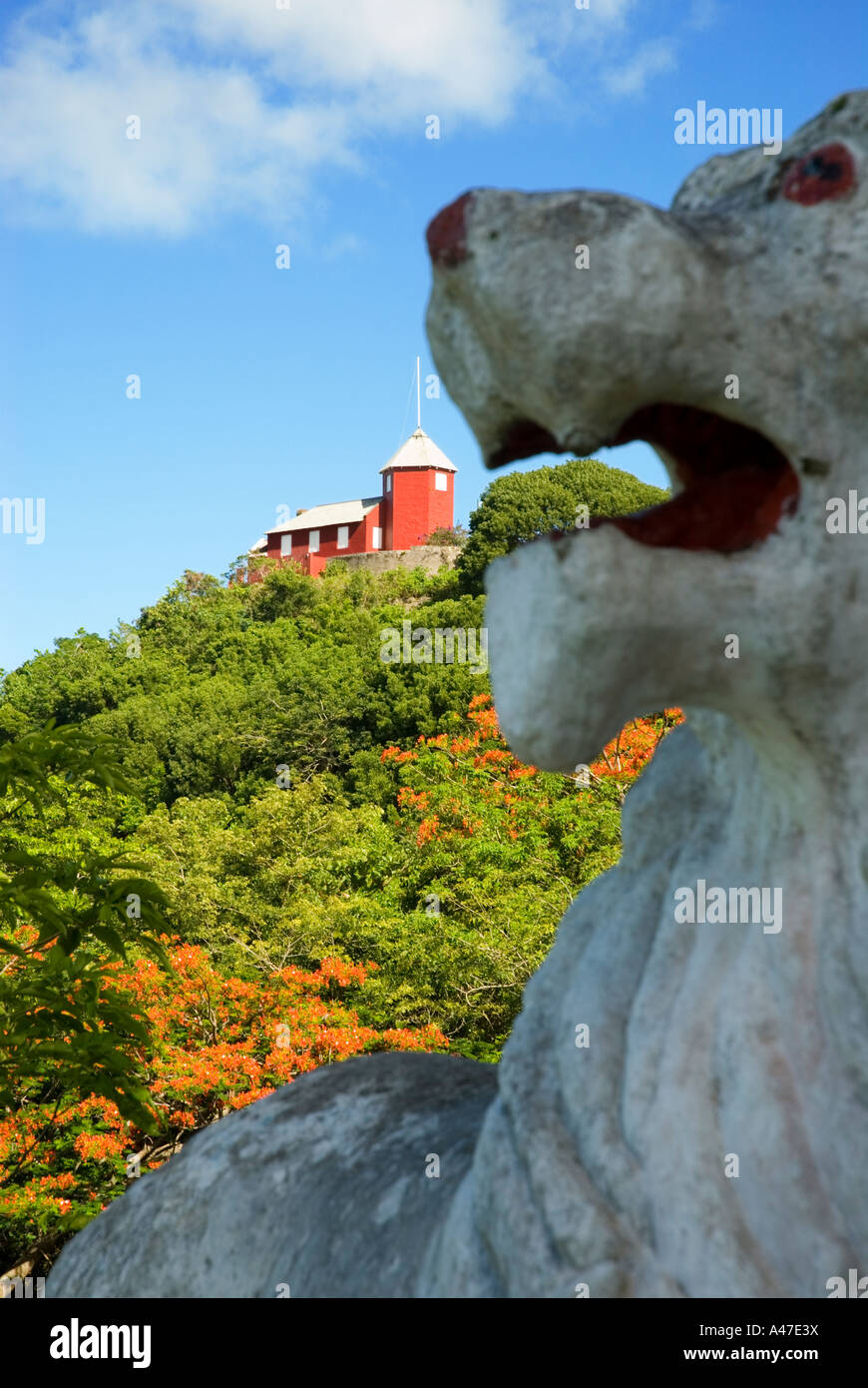 Gun Hill Signal Station and Stone Statue of Lion, St George, Barbados ...