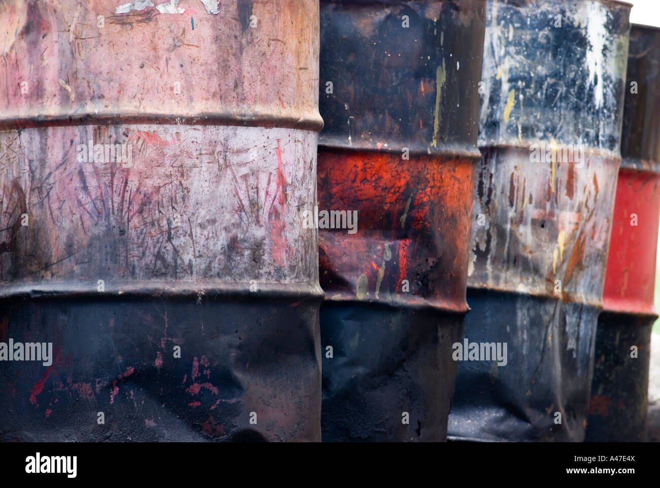 Old Oil Drums, Bulkeley Sugar Factory, St George, Barbados Stock Photo ...