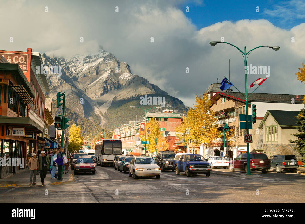 The town of Banff in Banff National Park Alberta Canada Stock Photo - Alamy