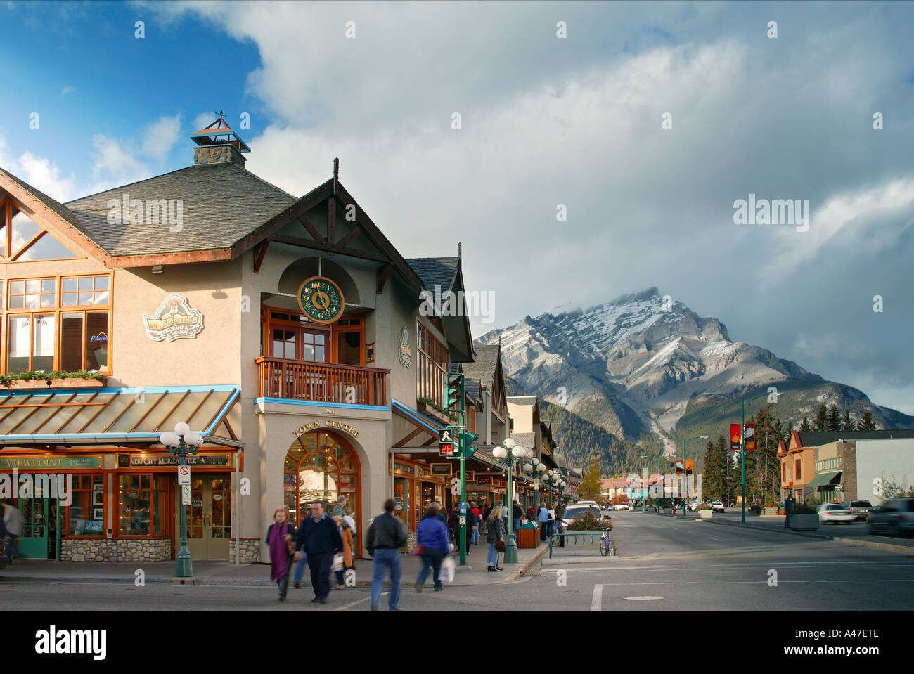 The town of Banff in Banff National Park Alberta Canada Stock Photo - Alamy