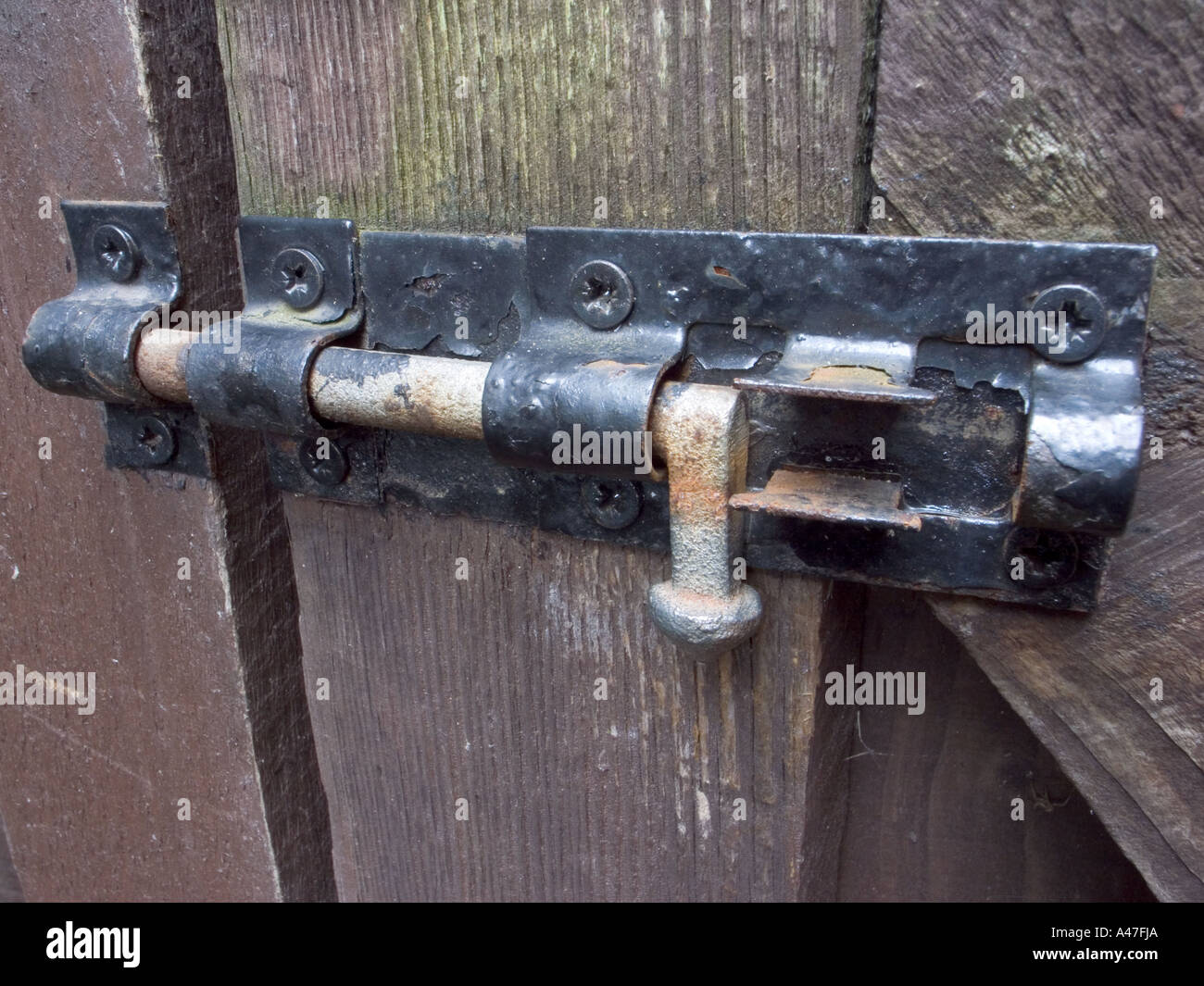 Bolt lock and latch on a gate Broadstairs Kent England Stock Photo - Alamy