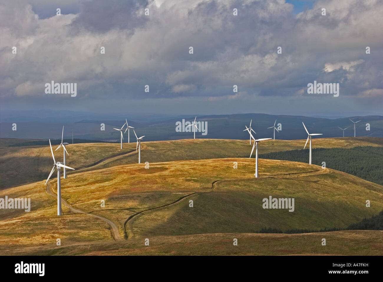 Wind Power Turbines at Windy Standard Wind Farm, above Carsphairn ...