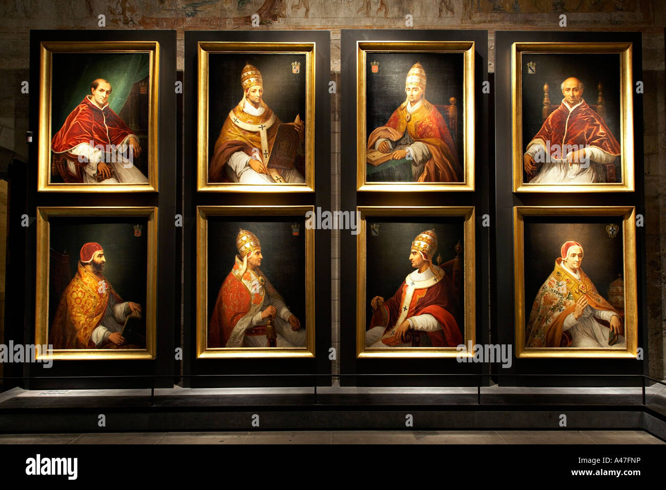 Portraits of the popes in the Palais des Papes, Avignon, France Stock ...