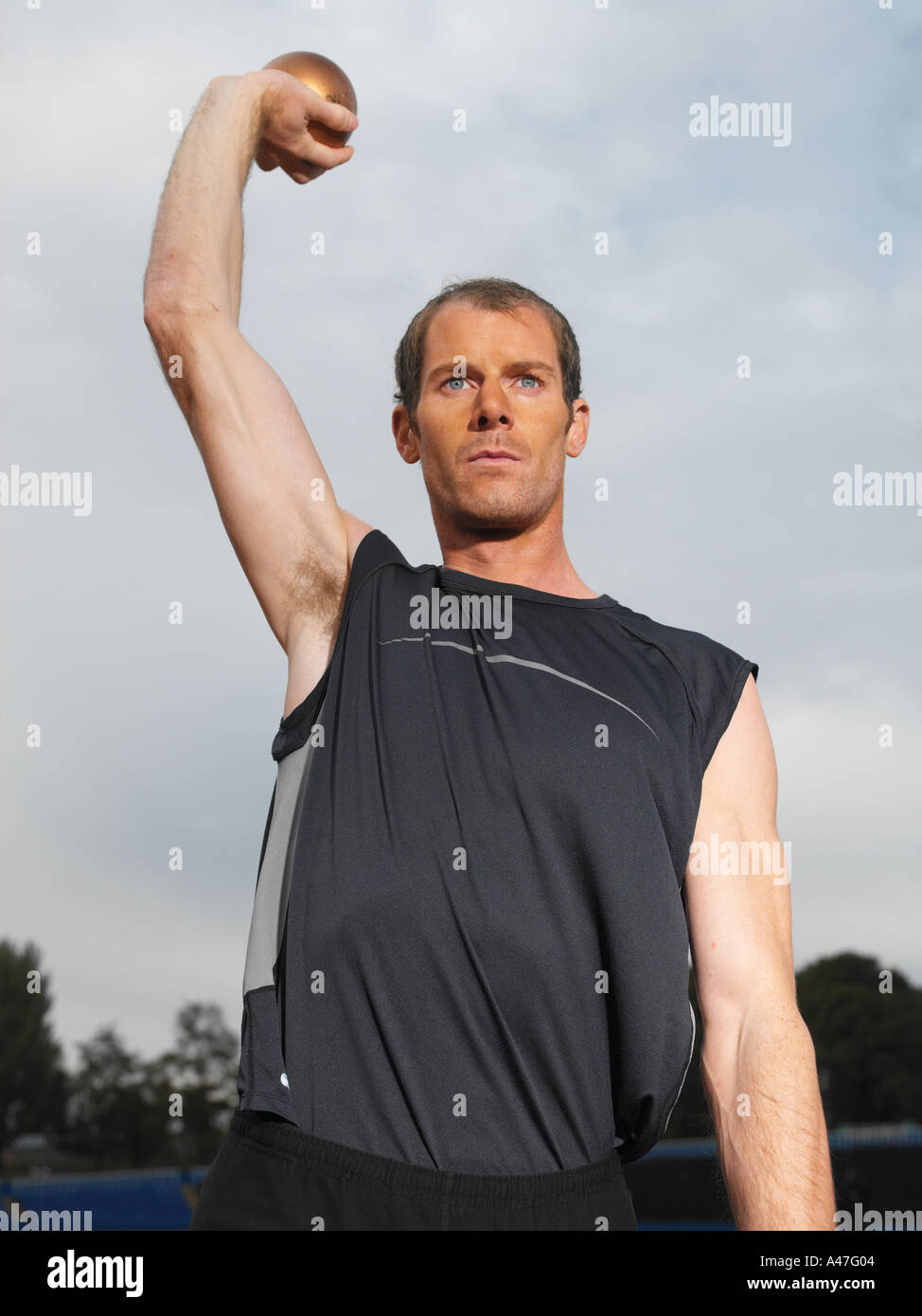 Male shot putter Stock Photo - Alamy