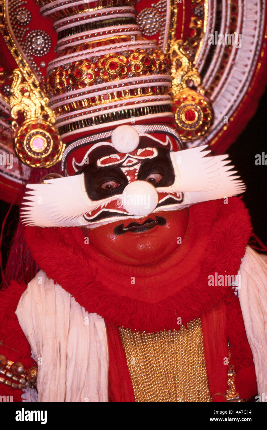 A Kathakali performer in a performance of the Mahabharata at the Kerala ...