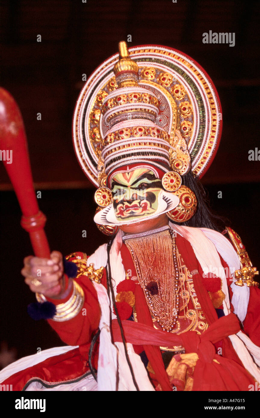 A Kathakali performer in a performance of the Mahabharata at the Kerala ...