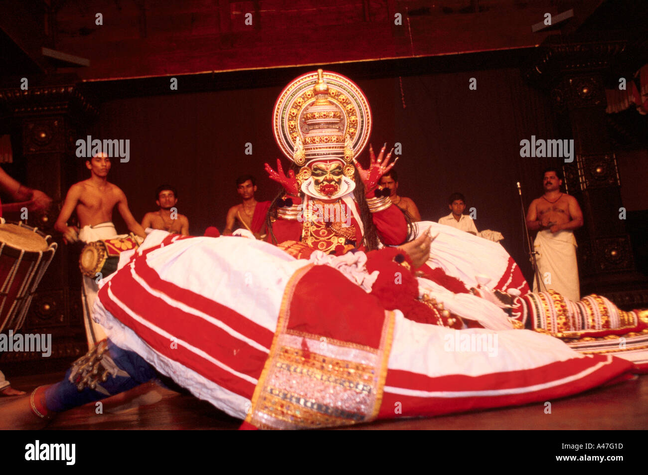 A Kathakali performer during a Kathakali play at the Kerala ...
