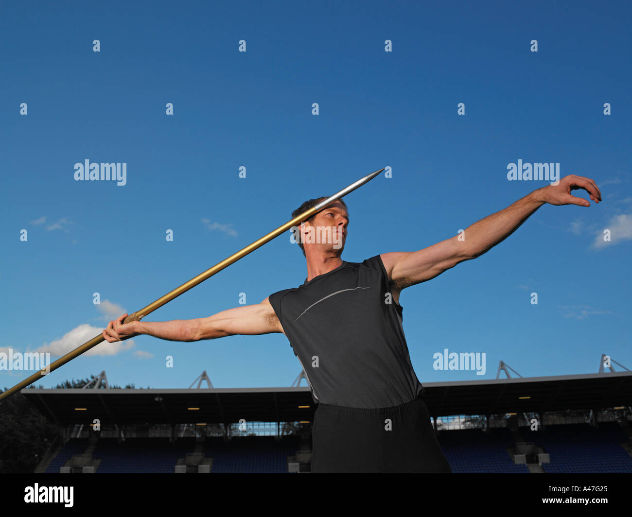 Male javelin thrower Stock Photo - Alamy