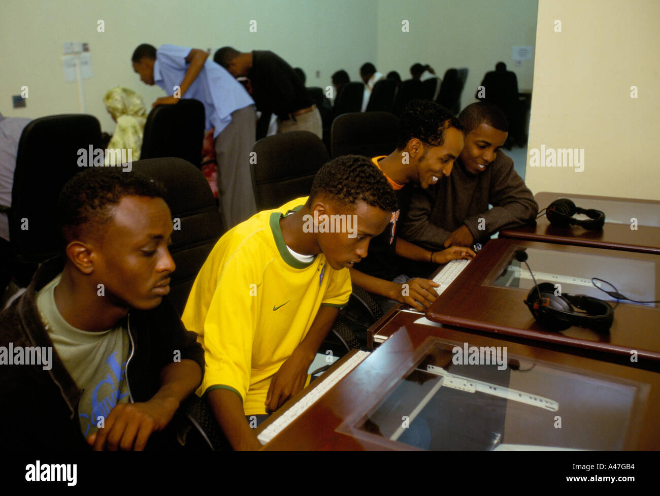 Internet cafe africa young hi-res stock photography and images - Alamy