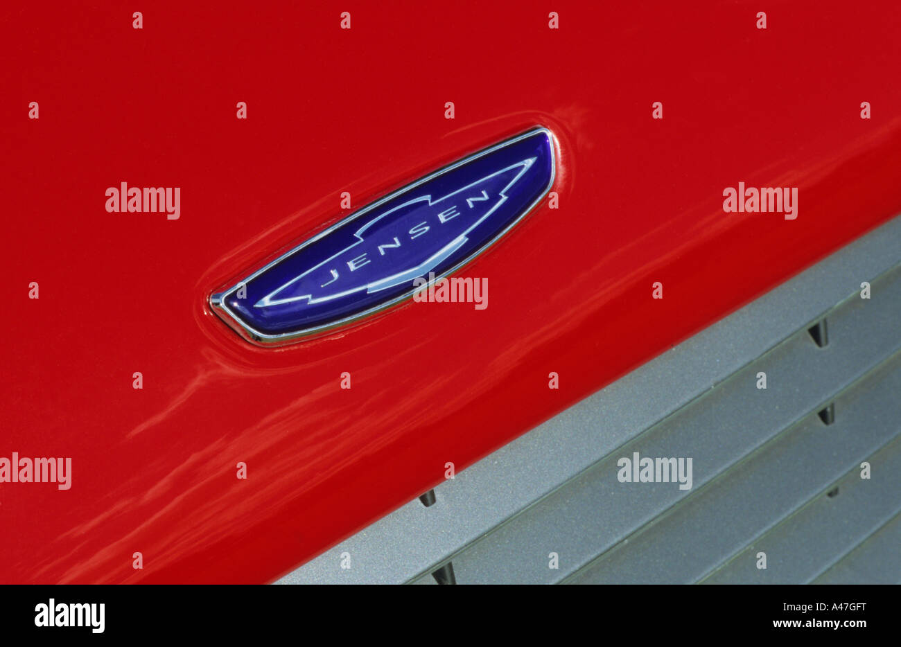 Jensen car badge. English car manufacturer 1935 on Stock Photo - Alamy