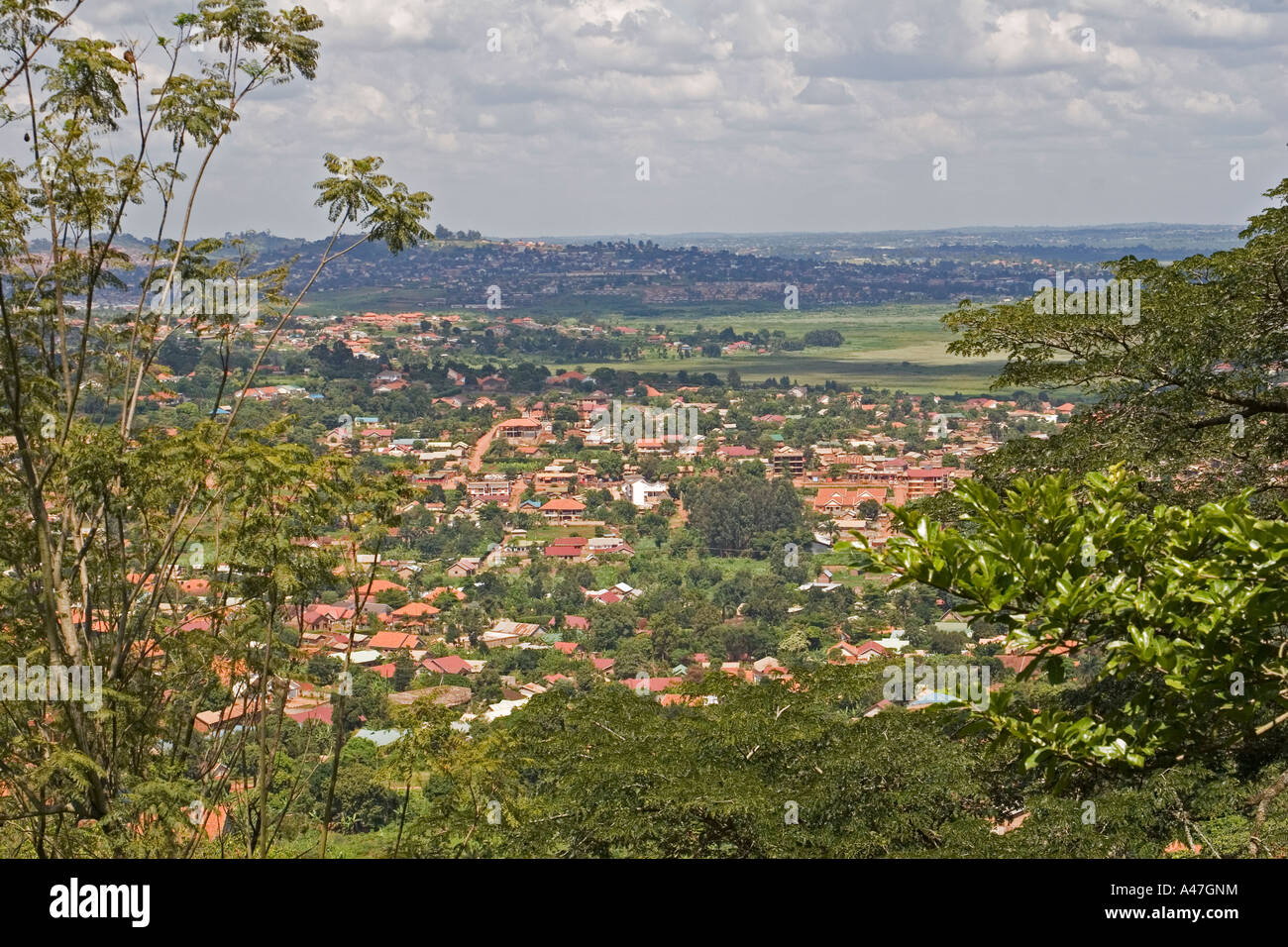Panoramic view to West Kampala and City Centre from Summit View Hill ...