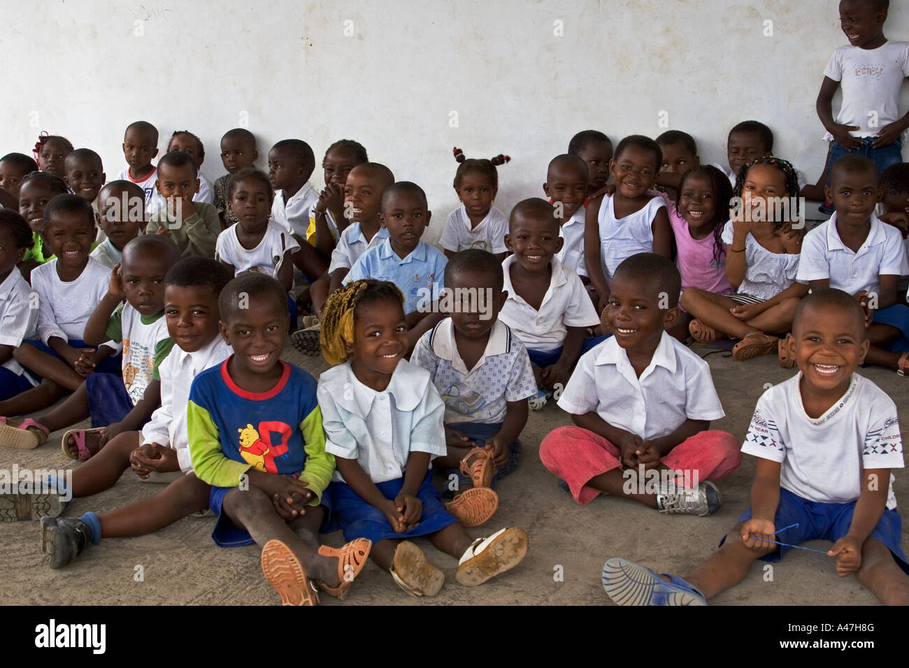 Primary school pupils from local free school, Island of Bioko ...