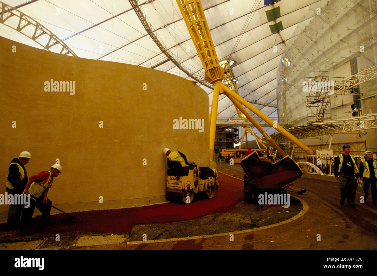 construction workers using mini roller on one of the themed zones ...