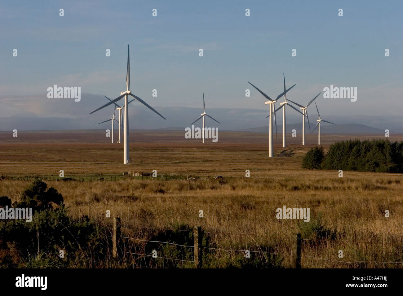 Wind power turbines, Causeymire wind farm, North Scotland, UK Stock ...
