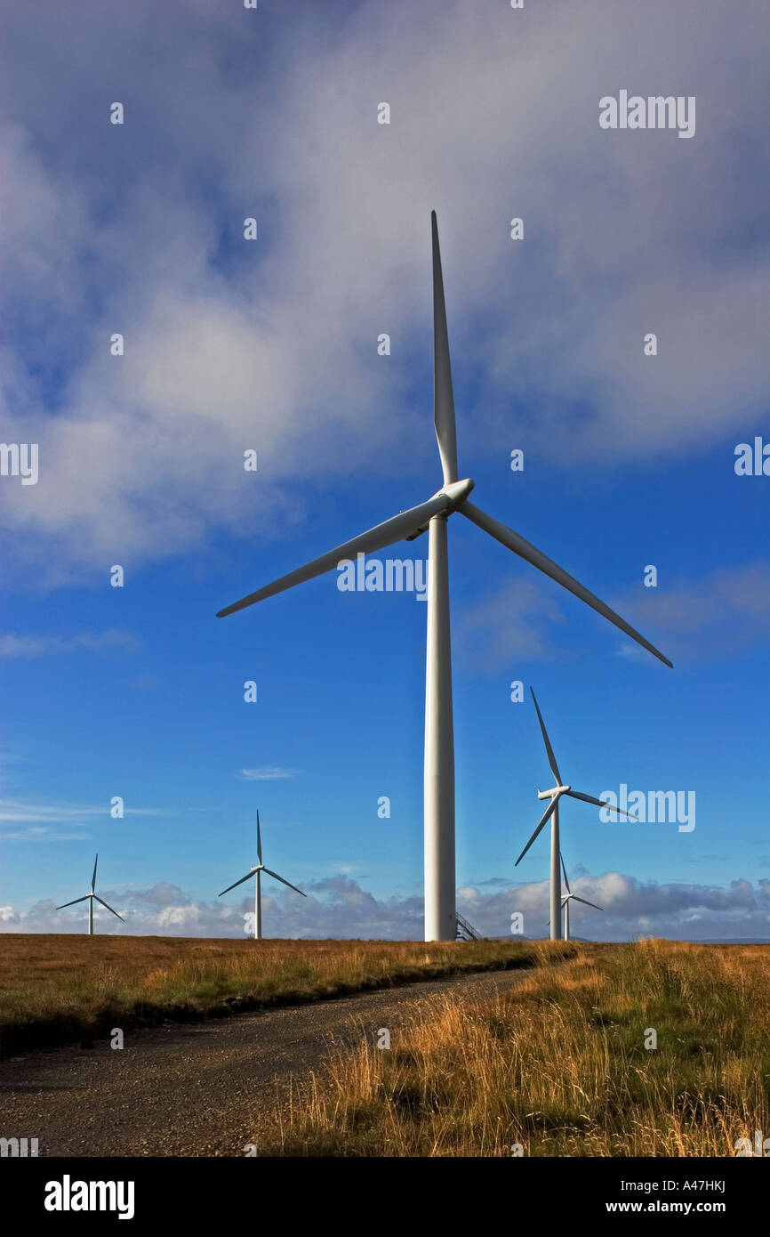 Wind power turbines, Causeymire wind farm, North Scotland, UK Stock ...