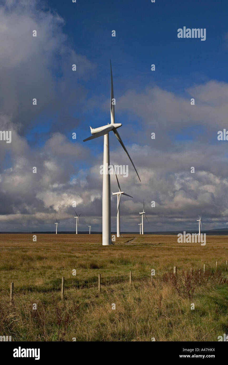 Wind power turbines, Causeymire wind farm, North Scotland, UK Stock ...