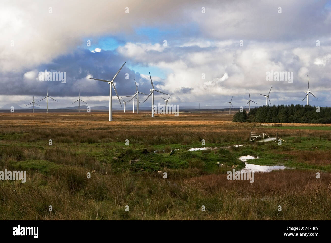 Wind power turbines, Causeymire wind farm, North Scotland, UK Stock ...