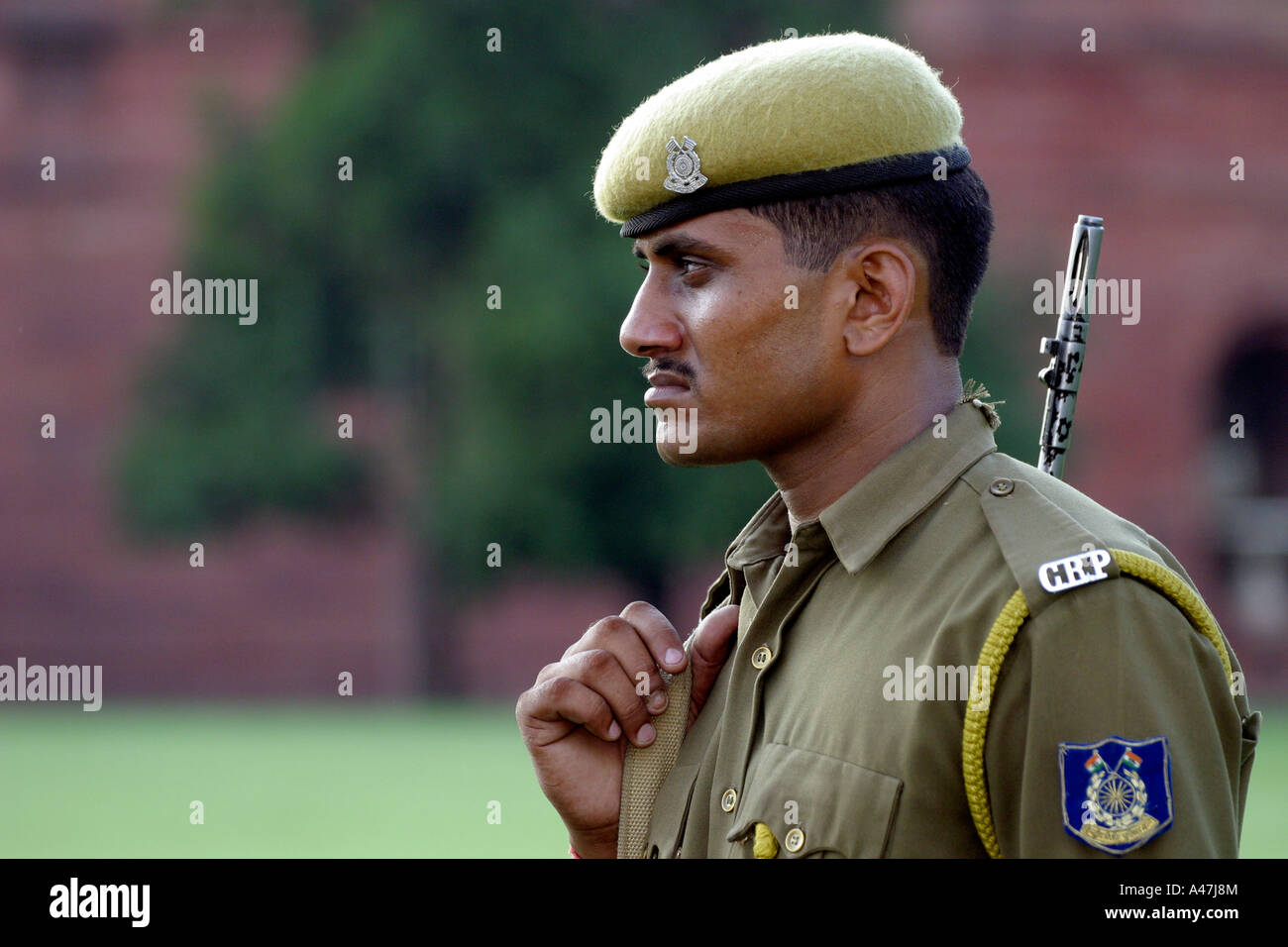 Indian Soldier Standing Guard