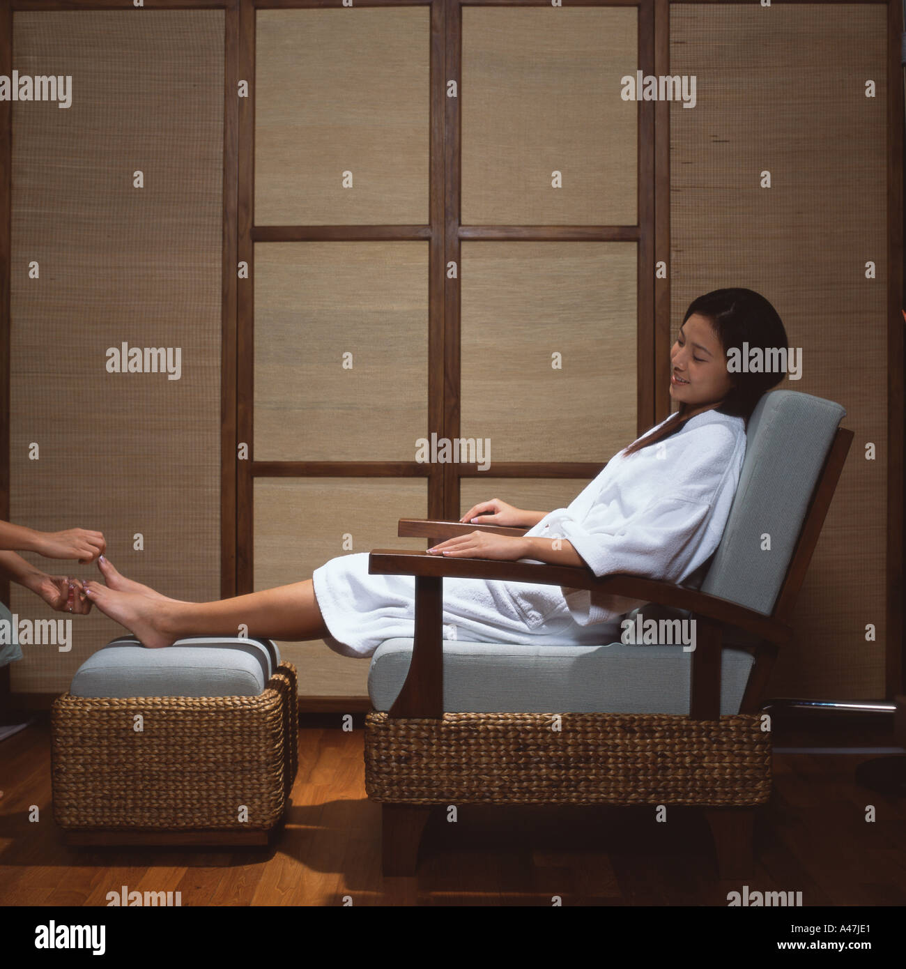 Woman having pedicure in spa hi-res stock photography and images - Alamy
