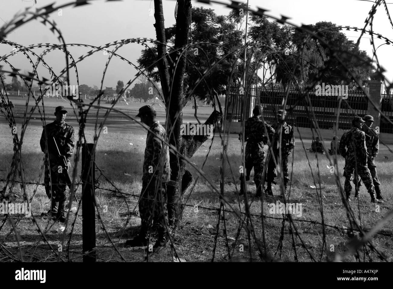 Government soldiers on a drill in Kathmandu in Nepal Stock Photo - Alamy